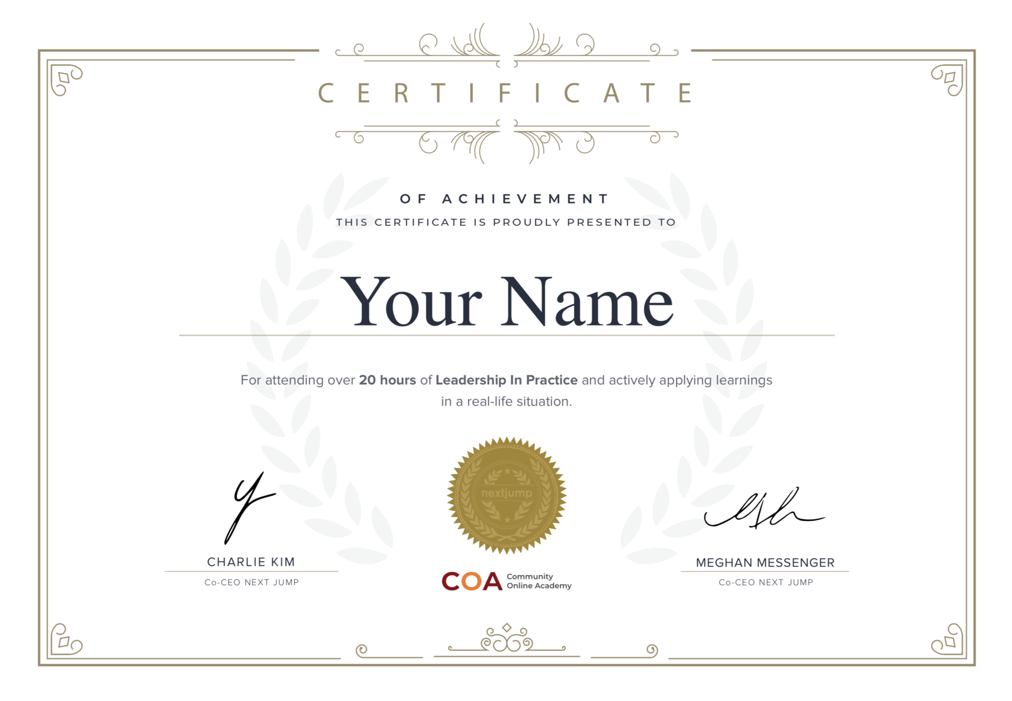 COA Certificates - Perks at Work | COA